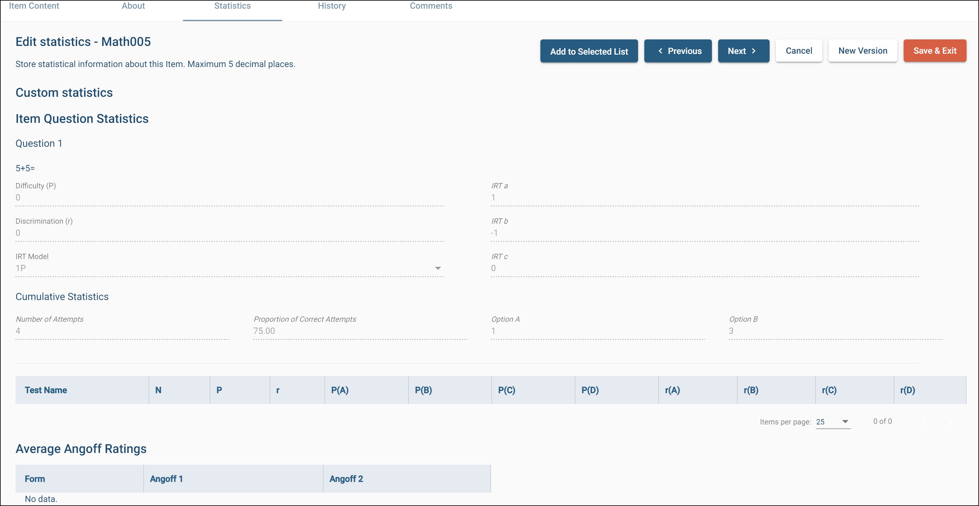 Item Statistics - Cumulative Statistics and Importing Item Statistics ... Item Statistics - Cumulative Statistics and Importing Item Statistics ...