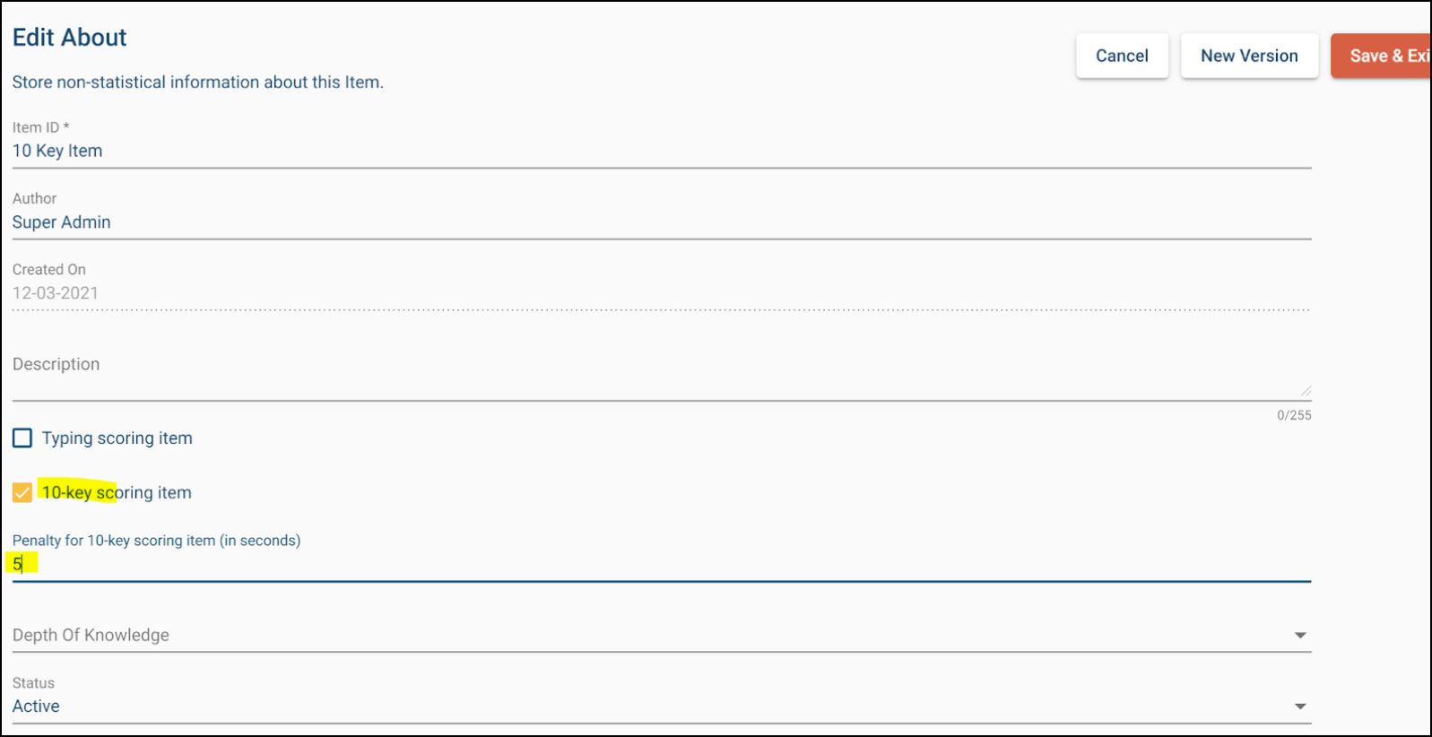 Creating a 10-Key Scoring Item – Assessment Systems